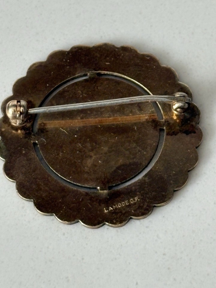 Vintage Monogram Alphabet Letter 'R” Gold Filled Pin Brooch Round Lamode | eBay