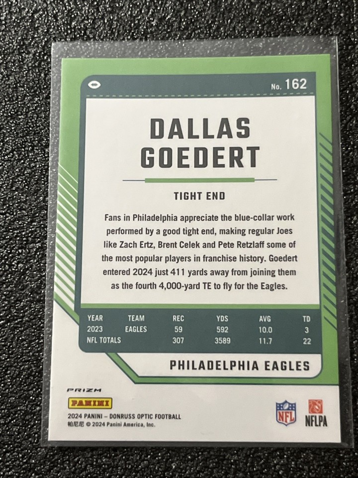 2024 Panini Donruss Optic - Dallas Goedert #162 Fire Prizm | eBay