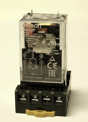 OMRON MKS2P 250 VAC 30 VDC Relay W/ 17X8CX Base Socket PFC A1 Retainers ...