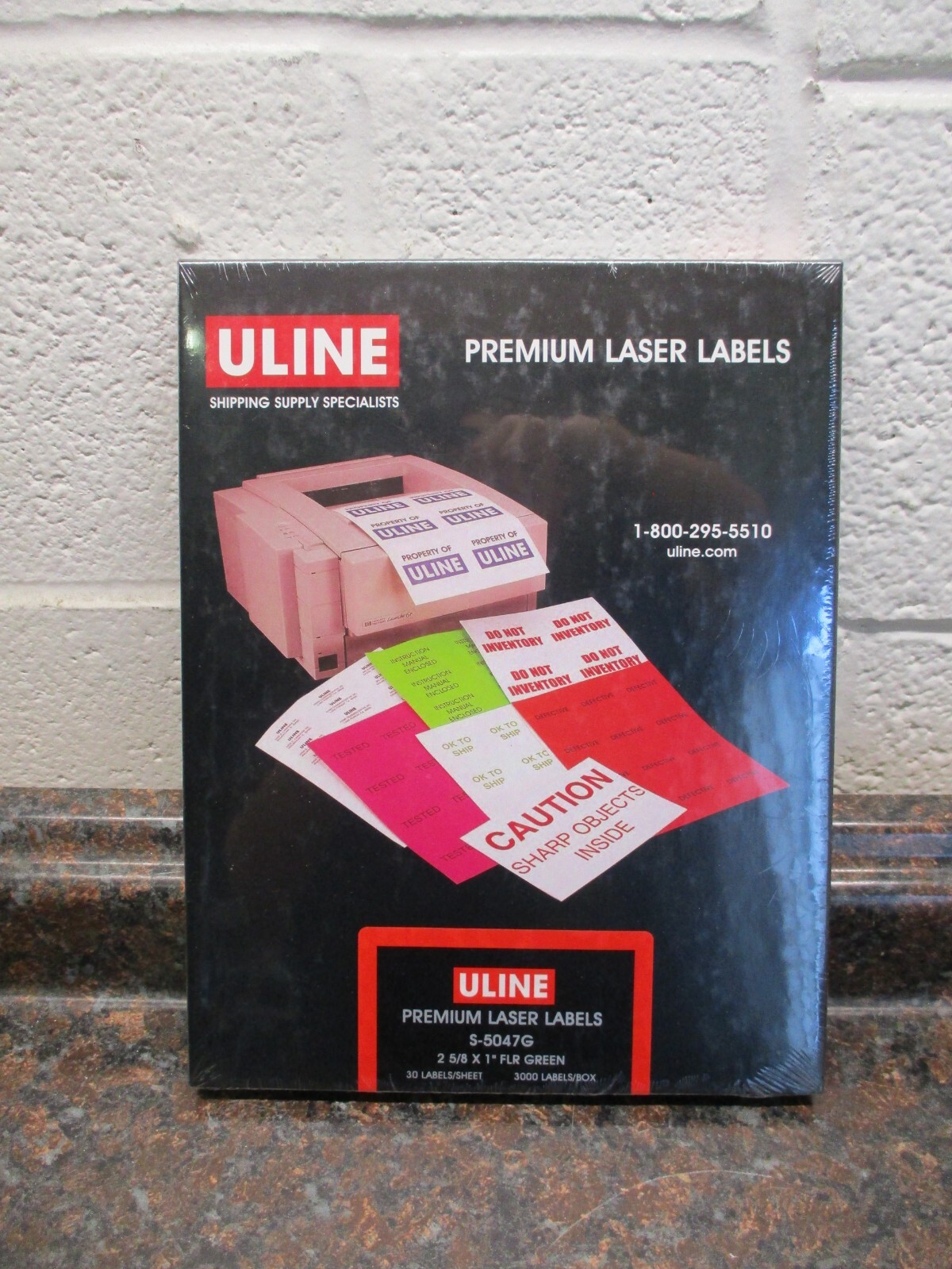 ULINE S-5047G Premium 3000 Green Self-Stick 2 5/8 X 1” Laser Mailing ...