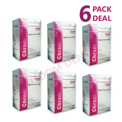 6 x 1LB Hygedent Alginate Dental Impression Material Chromatic Fast Set ...