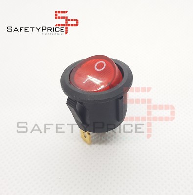 ON OFF Switch with Round RED Light 20mm SPST 220v 6A SP REF1046 | eBay