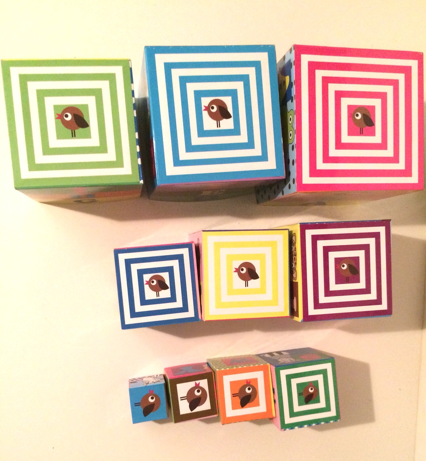 Tiny Tillia Nesting Stacking ABC Blocks AVON Cardboard Cubes Language ...