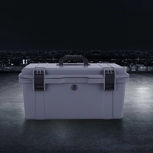 15 INCH Gray Waterproof Hard Case Tool Storage Box Organizer Safety ...