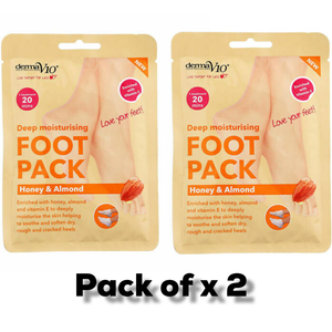 Derma V10 Deep Moisturising Foot Pack Foot Socks Honey & Almond Pack of ...
