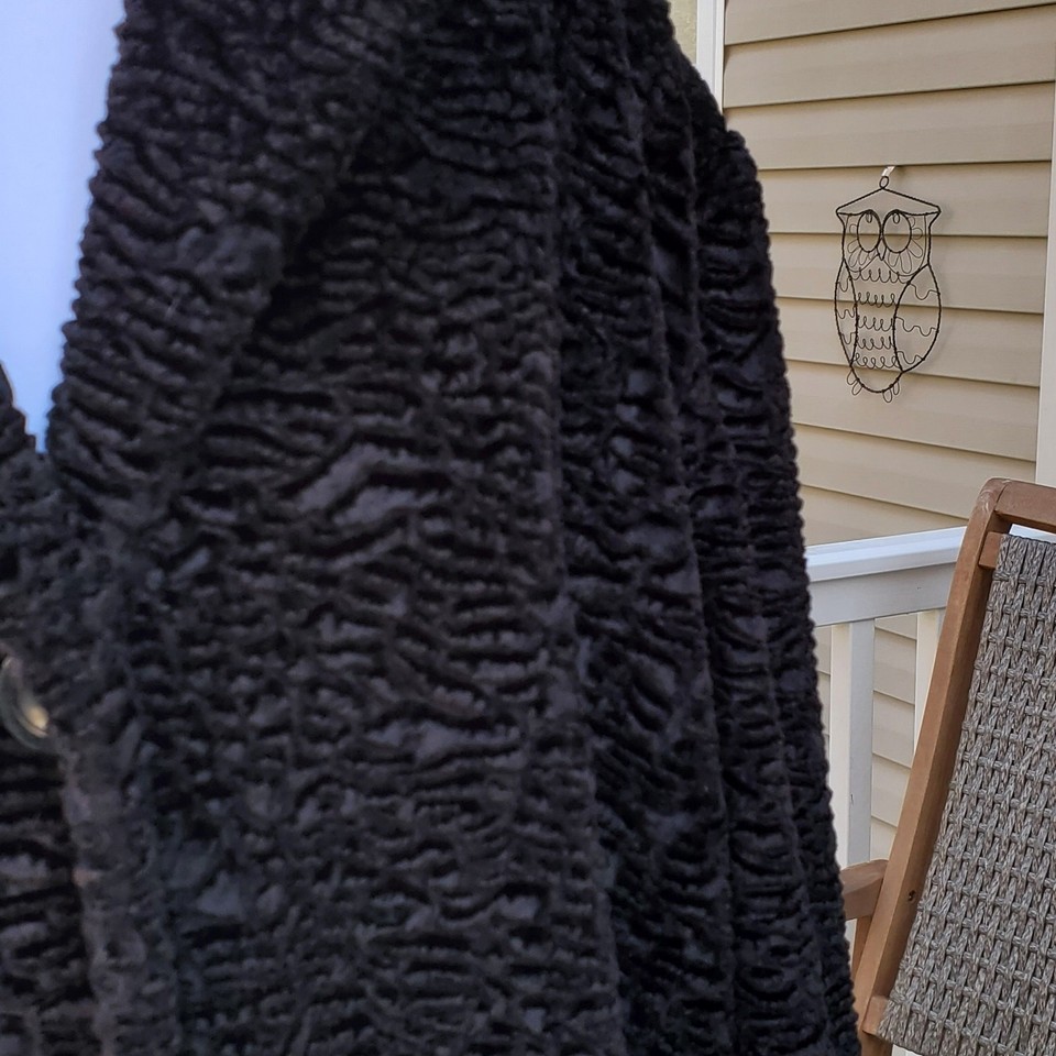 Siena Faux Persian Lamb Long Black Overcoat Mob Wife 22/24 Plus Size | eBay