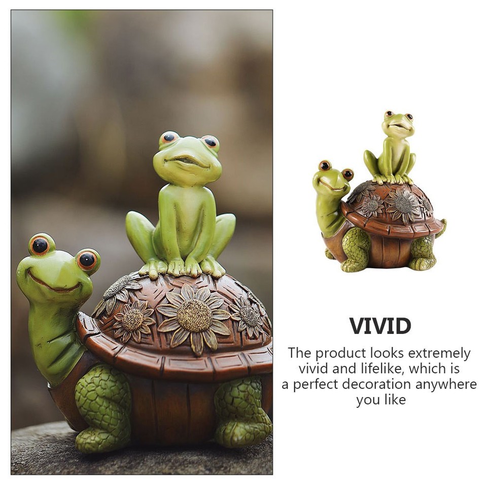 Creative Resin Frog Figurine Decor Frogs and Turtle Outdoor Garden ...