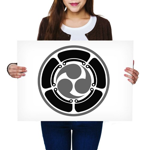 A2 - Triple Tomoe Buddhist Shinto Japan Poster 59.4X42cm280gsm(bw ...