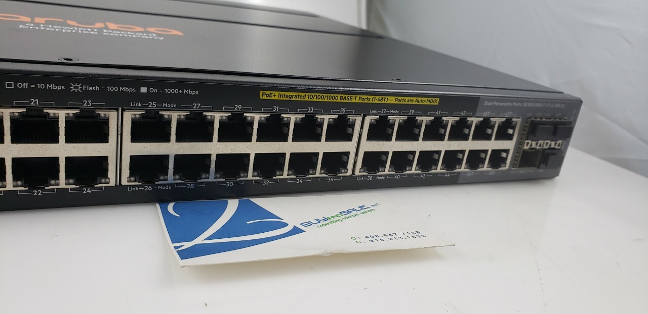 Aruba J9729A 2920-48G-PoE+ Integrated10/100/1000 Base-T Ports Aruba ...