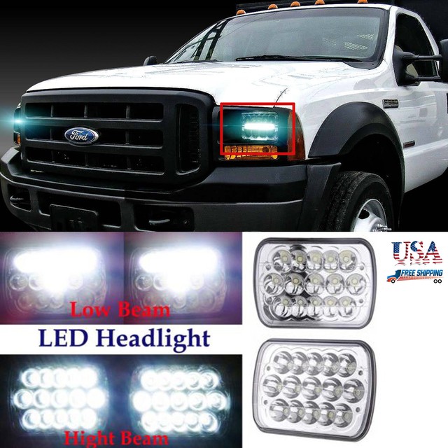 7X6 LED Headlight Sealed Beam Headlamp For Ford F-250 F350 F450 F550 ...