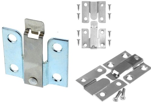 4 x FLUSH MOUNT BRACKETS with SPRING LOCK Picture/Mirror/Headboard Wall ...