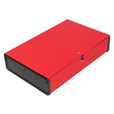 Red A4 Foolscap Cardboard Box File Paper Document Folder Office Storage ...