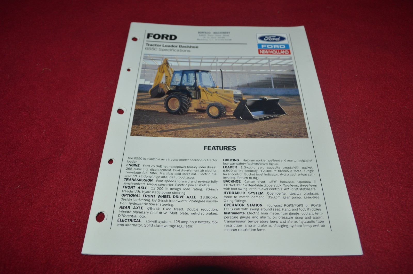 Ford Tractor 655C Backhoe Loader Dealer's Brochure GDSD7 | eBay