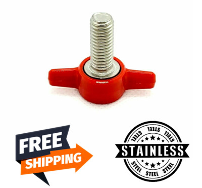 M8 x 1.25mm Thumb Screw T Bolts Red Tee Wing Plastic Clamping Knob 8mm ...