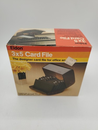 Vintage Eldon 3 x 5 Card File with 12 A-Z Guides Model 1533-3 Smoke ...