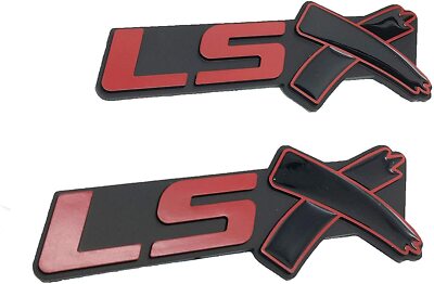 2x LSX Side Fender Rear Boot Trunk Emblem Badge for Chevy Camaro Black ...