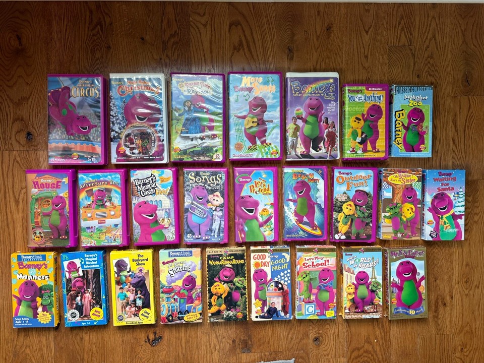 Barney's Home Videos (VHS, 1990) Classic Collection-Lot Of 25 VHS Tapes ...