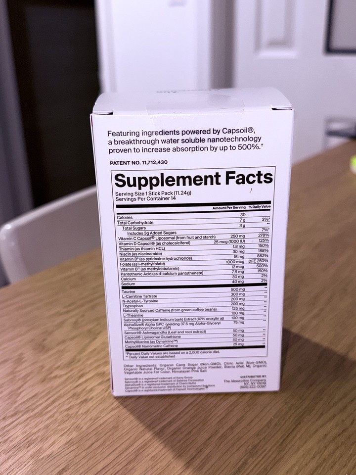 The Absorption Company ENERGY Drink Powder FRUIT PUNCH - 14 Sticks ...