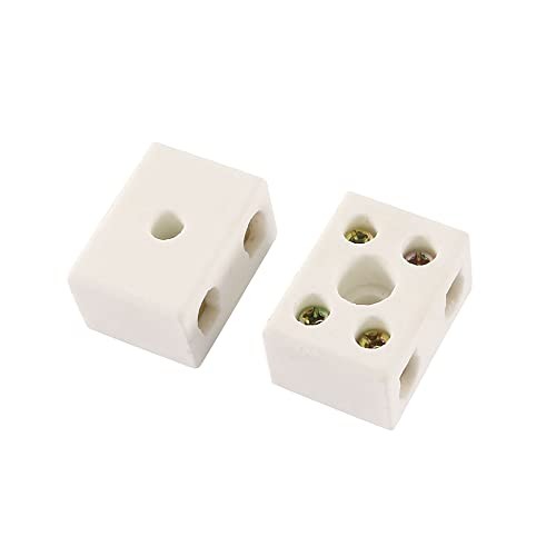 uxcell 2 Way 30A Ceramics Terminal Blocks High Temp Porcelain Ceramic ...