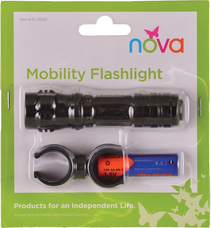NOVA Flashlight for Canes, Walkers, Rollators, Strollers and Bikes ...