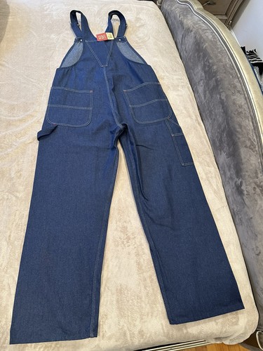 Red Kap Men's Denim Bib Overall 38 X 30 | eBay