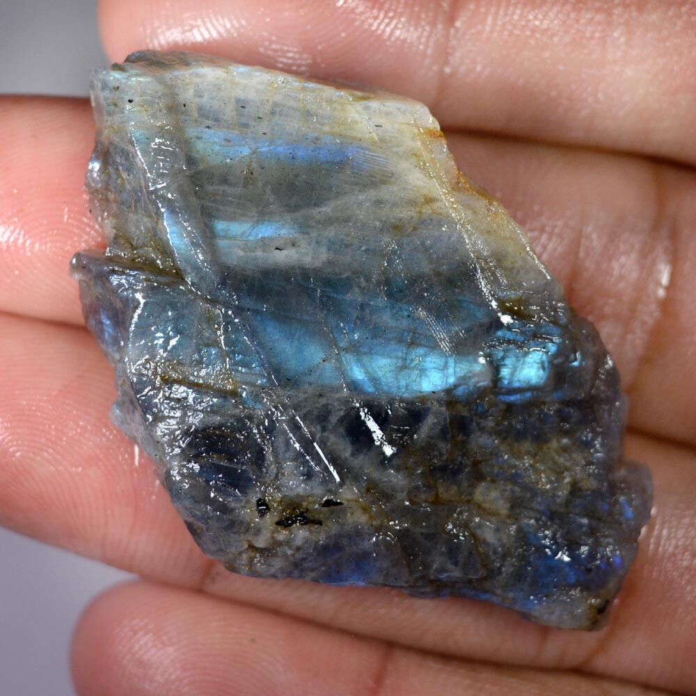 84.60 Cts 100% Natural Labradorite Facet Rough Cabochon 30 x 52 mm ...