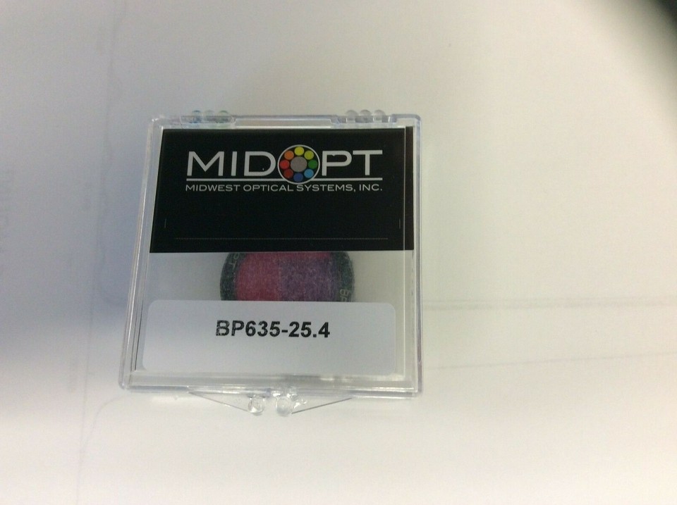 BP635-27 25.5 25.4 30.5 49 52 55 MIDWEST OPTICAL MIDOPT LT RED BANDPASS ...