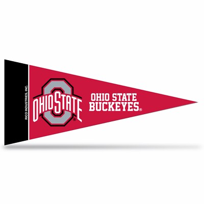 Ohio State Buckeyes NCAA Mini Pennant 9X4 Inch, Felt, Made in USA, Flag ...