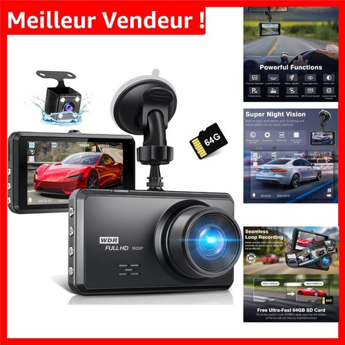 Miden S7 2.5K Dashcam Voiture Avant Arrière,Carte SD 64G,Camera ...