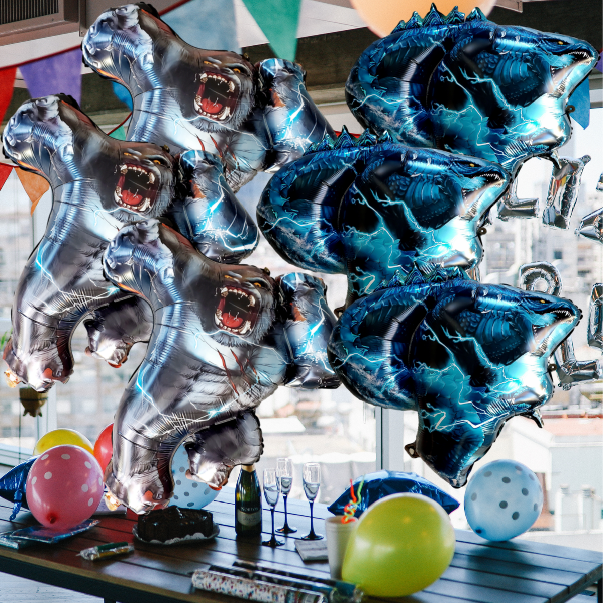 Godzilla Birthday Balloons Happy 10th Birthday Luke 🎉 What A Fun