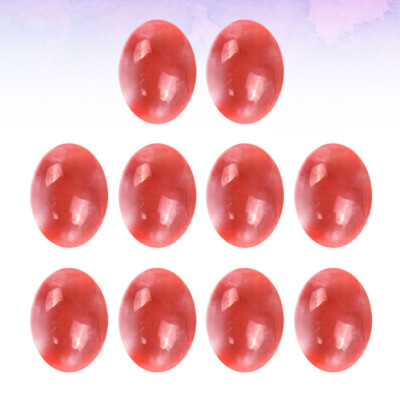 10 Pcs Natural Stone Accessories Red Cabochons DIY Time Supplies | eBay UK