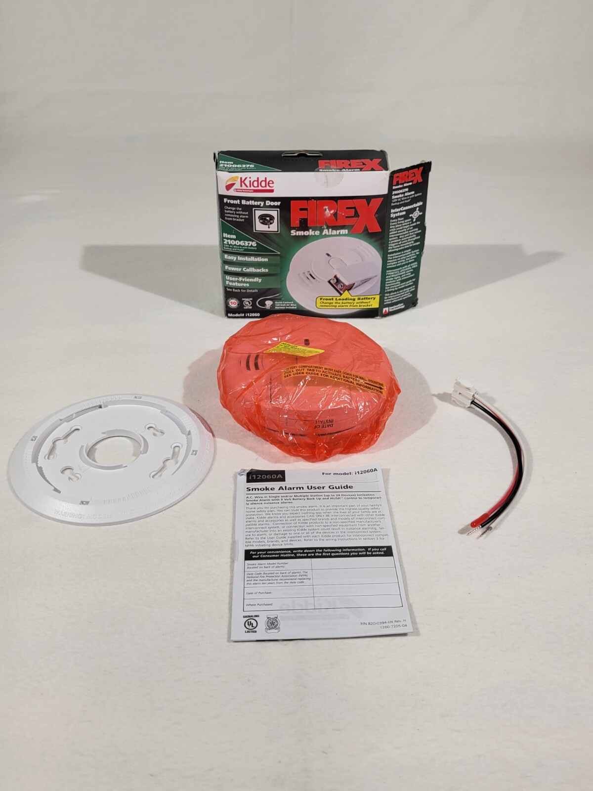 KIDDE i12060 Kidde AC Hardwired/Front Loading Battery Smoke Alarm New ...
