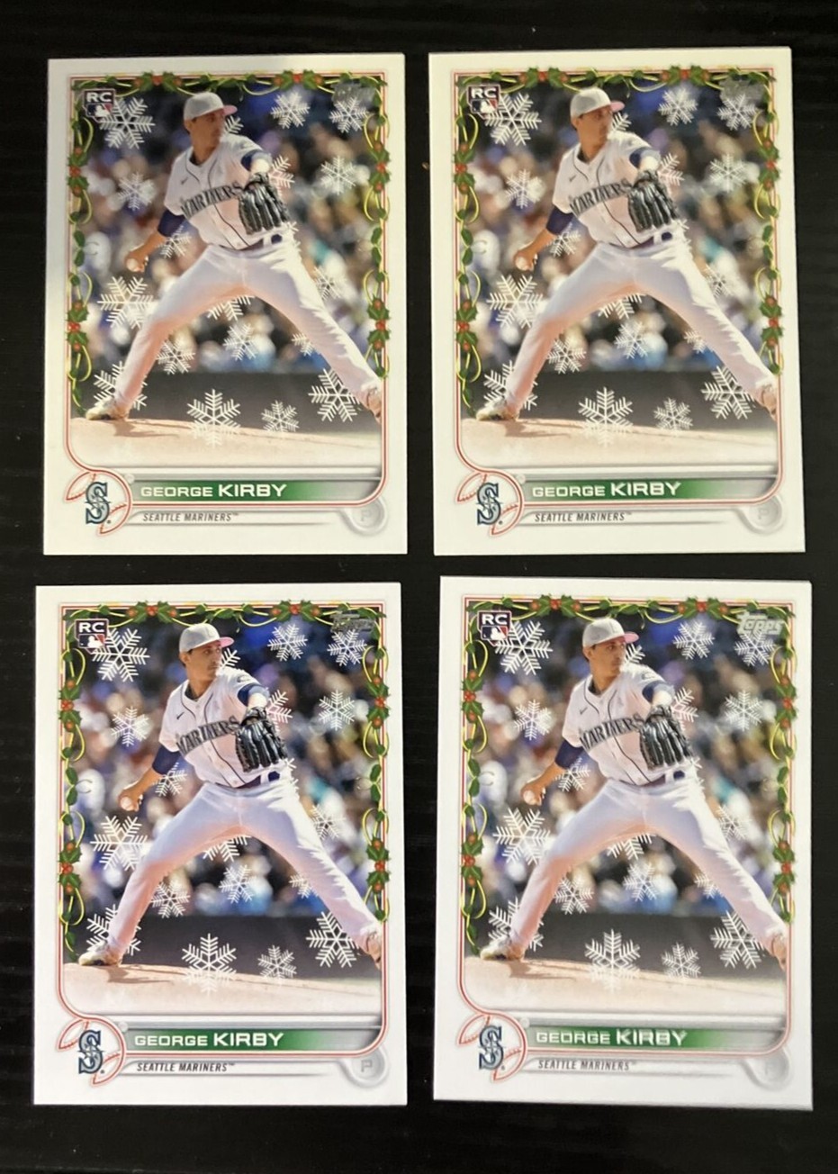 4 2022 Topps Holiday Base Rookie Card #HW166 George Kirby RC Mariners ...