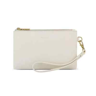 PIXIE MOOD Paris Double Zip Pouch Vegan Leatherless RDIF Coconut Cream Pebbled | eBay