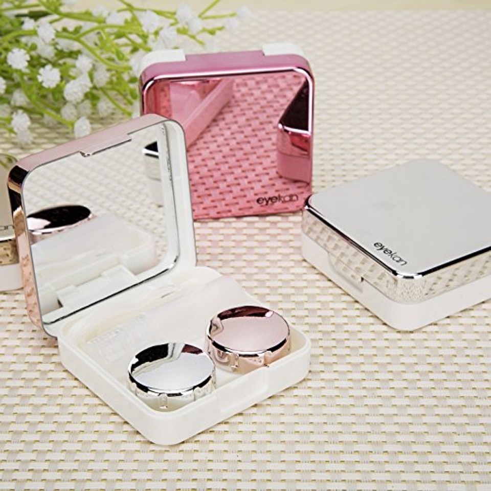 Mini Contact Lens Travel Case Kit Box with Mirror Holder Tweezers ...