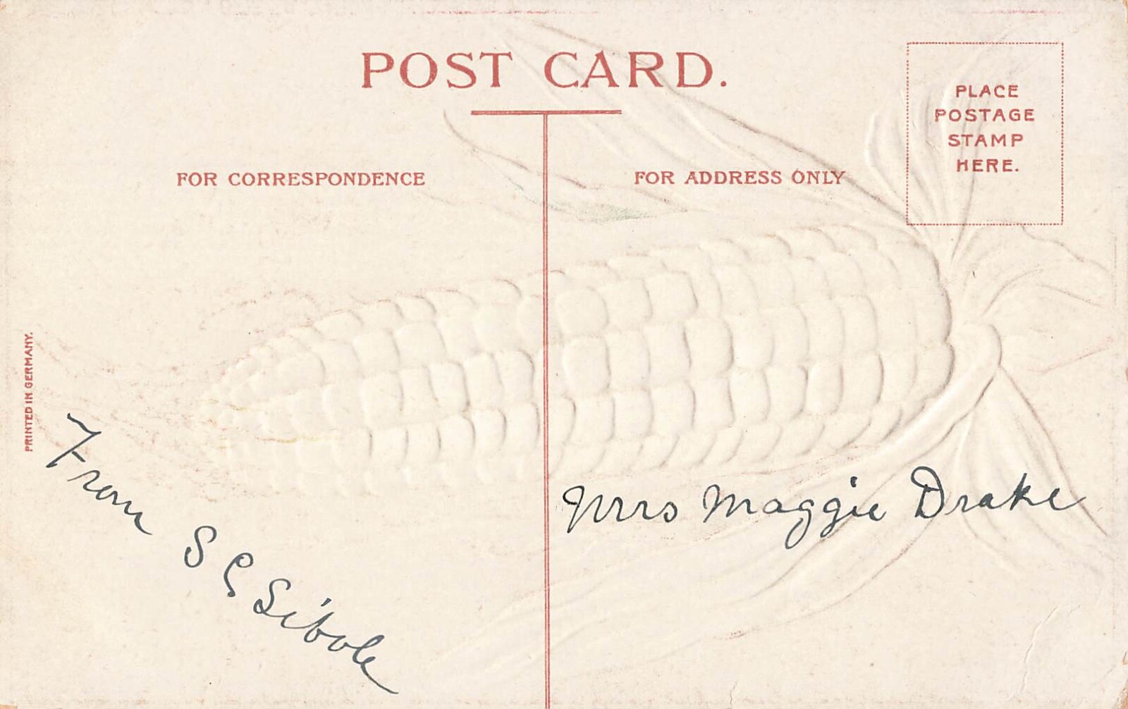 Clapsaddle Thanksgiving Postcard Ear of Corn Artist Signed PM 1910 A6 ...