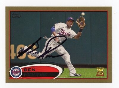 SIGNED BASEBALL CARD AUTO TOPPS 2012 BEN REVERE MINNESOTA TWINS GOLD ...