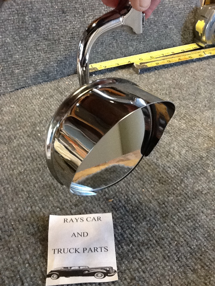 Vintage Style Peep Mirrors with Removable Visors | Chrome | Side View ...