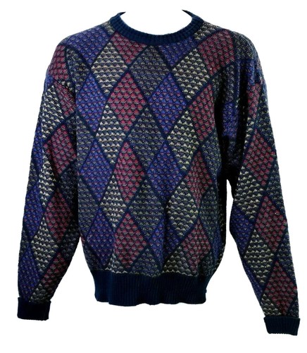 Oxford Shop Mens XL Argyle Multi Color Pullover Crew Neck Sweater Made ...