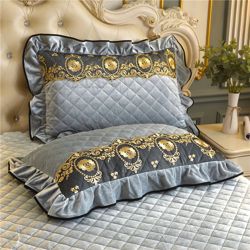 Solid Lace Velvet Bed Sheet Set Queen King Size Bedspreads Vintage ...