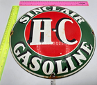 VINTAGE GENUINE SINCLAIR HC PORCELAIN SIGN PUMP PLATE GAS STATION OIL ...