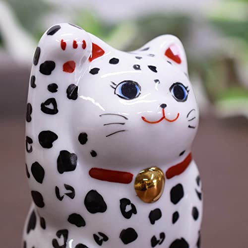 Japanese Maneki Neko Right Hand Lucky Cat Leopard Kutani Ceramic Japan ...
