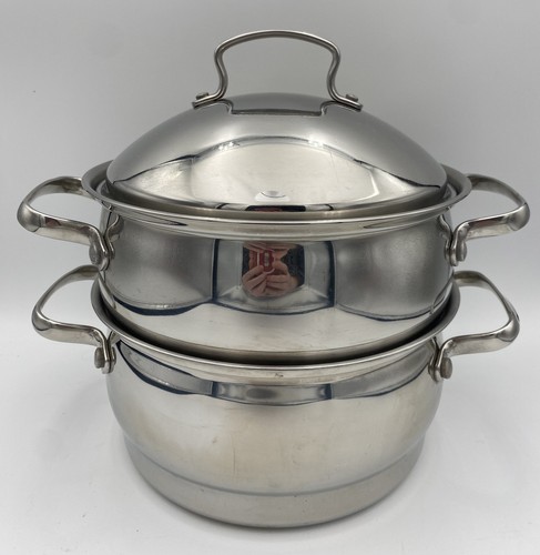 Belgique 3Qt Sauce Pan & Lid WITH Pot Steamer Insert Stainless Steel ...