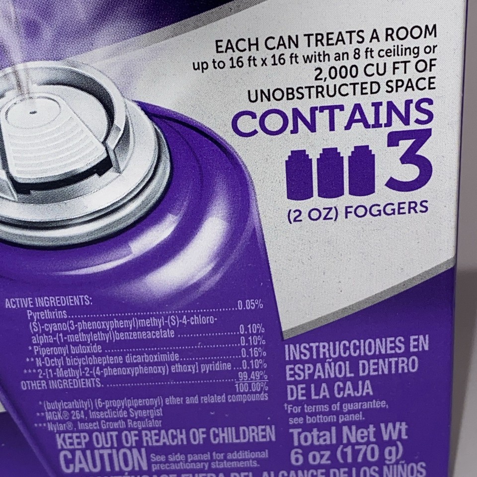 Hot Shot FOGGER Insect Killer INDOOR BED BUGS & FLEA Ticks Lice Bug ...