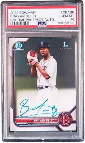 Brayan Bello Boston Red Sox Topps Bowman Chrome Auto PSA 10 Rookie Card ...