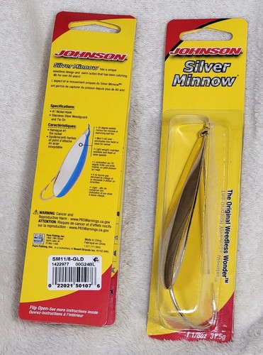 Johnson Silver Minnow 1-1/8 Ounce Weedless Spoon *Brand New* *Lot of 2 ...