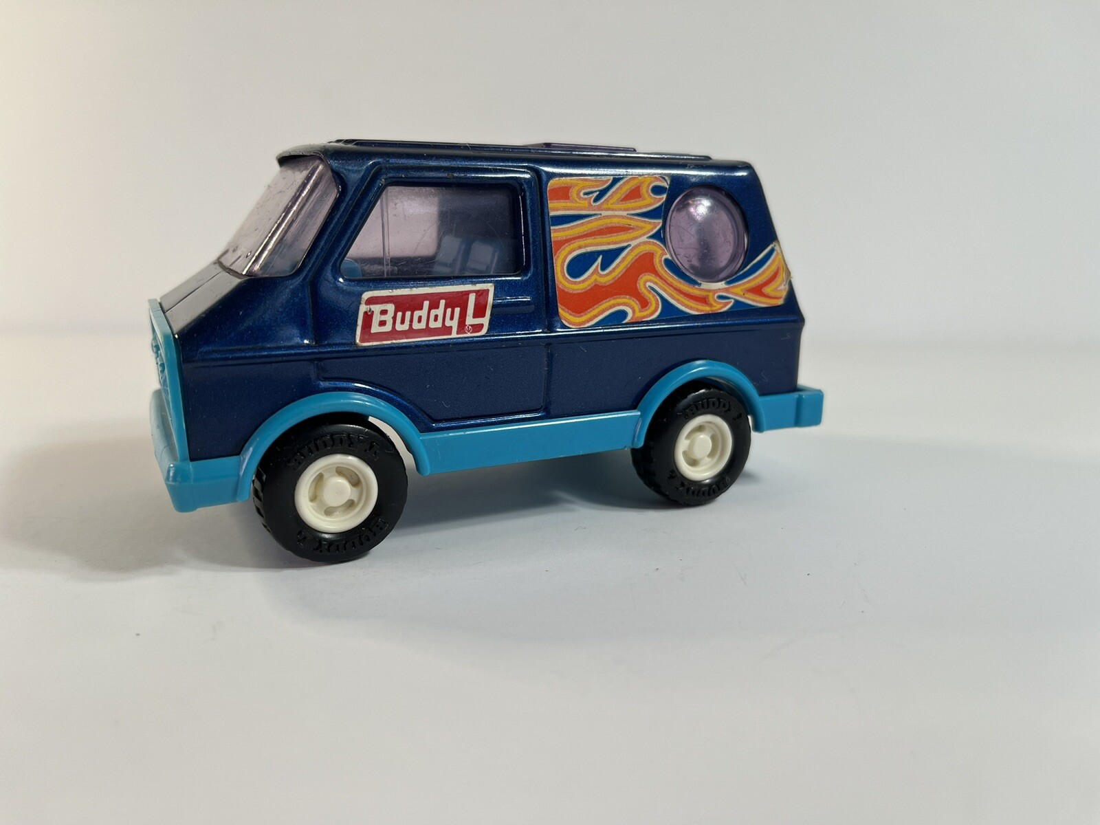 Vintage BUDDY L 5” Blue bubble Window Van w/Flames Made in Japan | eBay