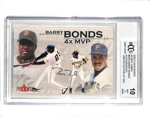 2002 Fleer Barry Bonds MVP Jumbo Ken Goldin Authentic Auto #/2001 BCCG ...