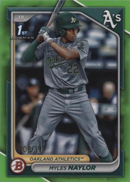 2024 Bowman - Prospects Myles Naylor #BP-136 Neon Green Border /399 (RC ...