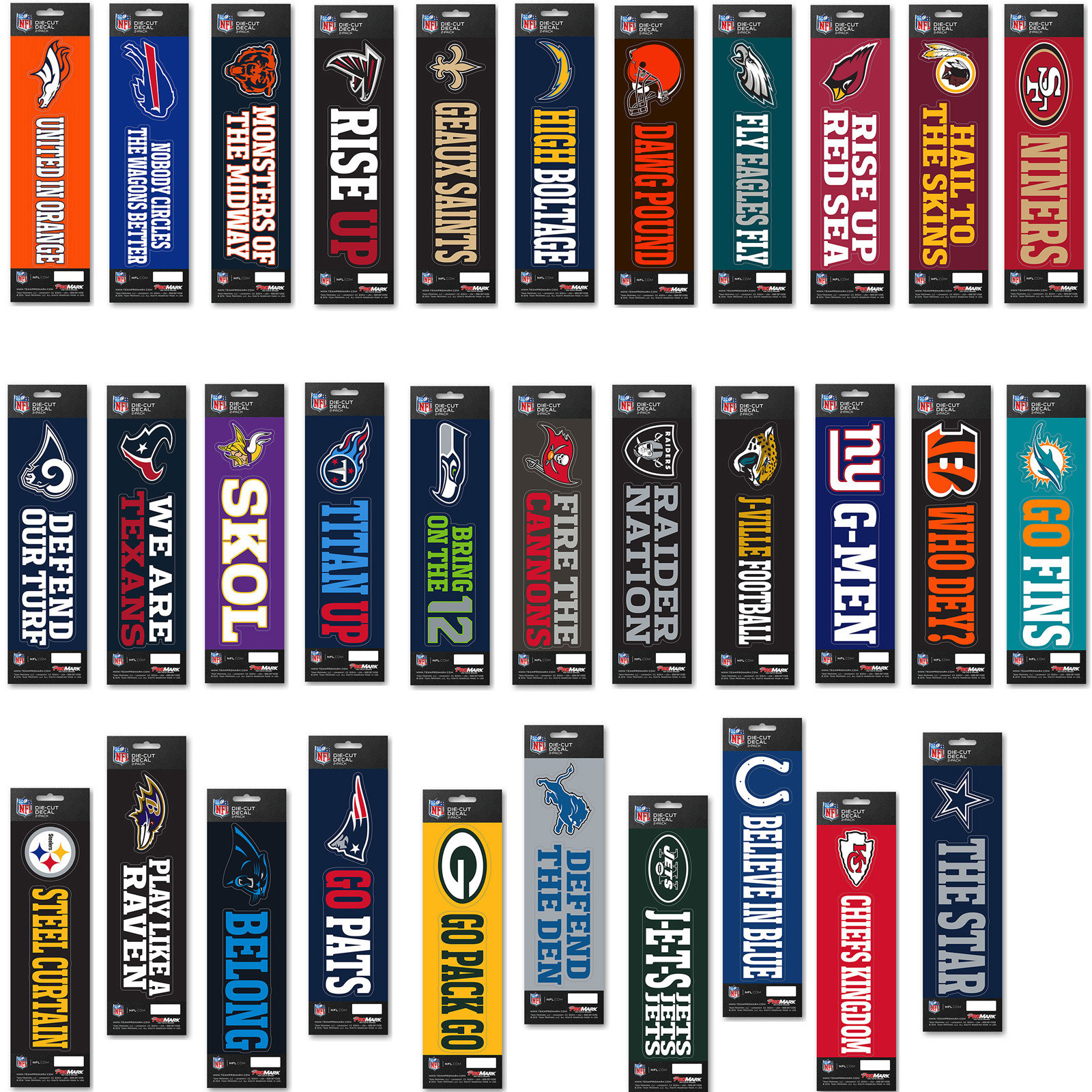 New Official Licensed - NFL Pick Your Team Vinyl Slogan Decal Pack Made ...